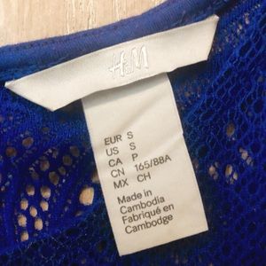 H&M | Tops | Hm Blue Lace Top | Poshmark